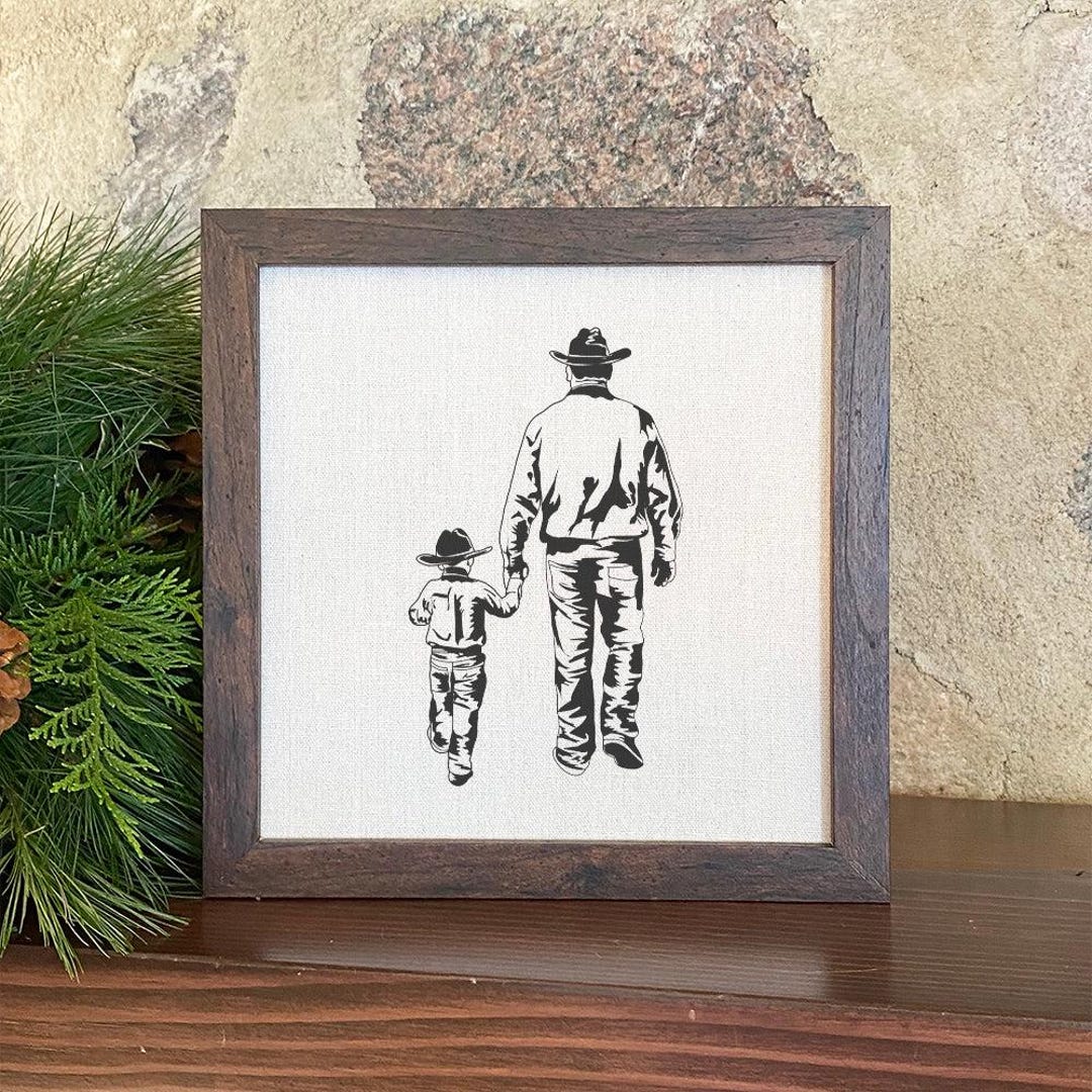 Just Like Dad - Father's Day Framed Sign, Home Decor, Wall Art, 9" X 9 ...
