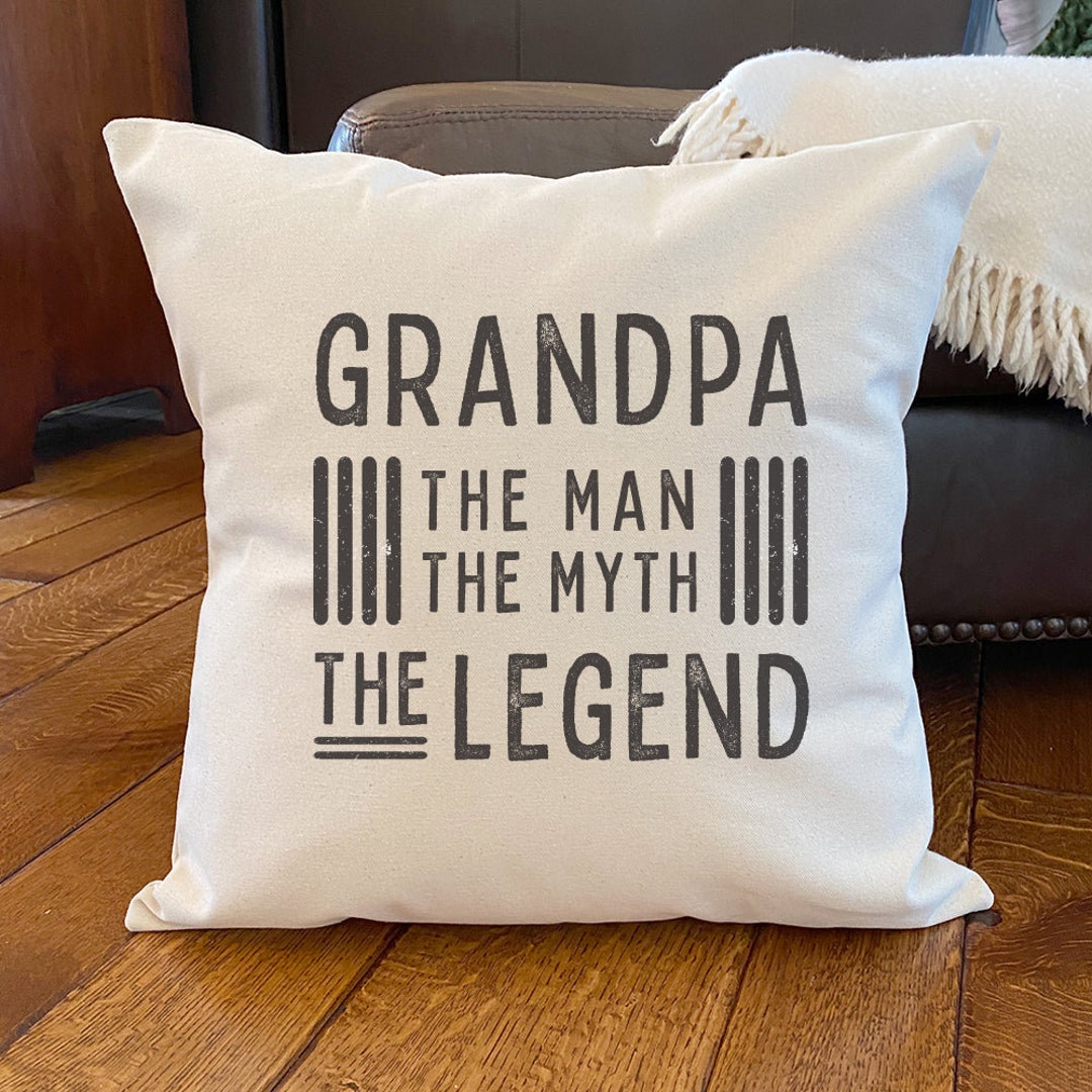 Grandpa / Father the Legend - Square Canvas Pillow, Home Decor, Gift ...