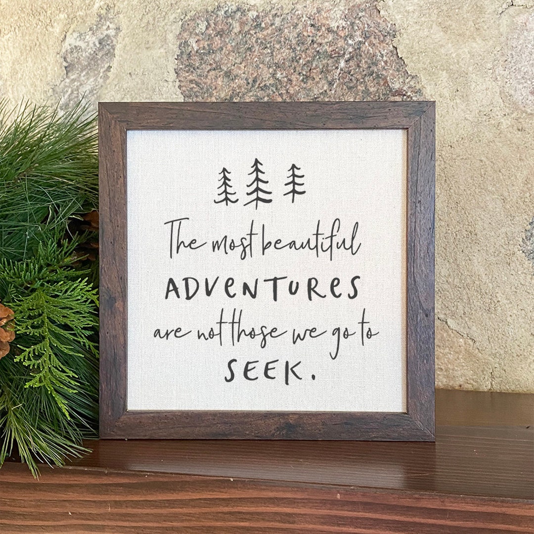 Beautiful Adventures (trees) - Framed Sign, Cabin Decor, 9" X 9" Wood ...