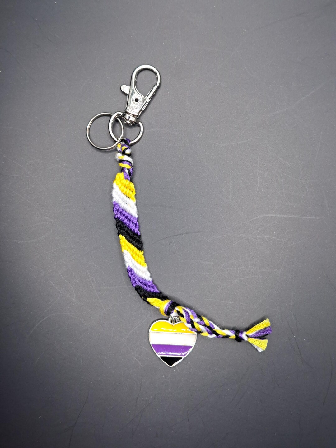 Nonbinary Pride Charm Mini Keychain - Etsy