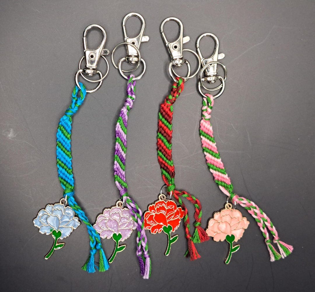 Flower Mini Keychains - Etsy