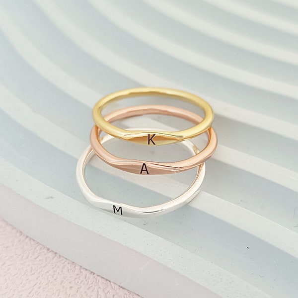 Letter Ring - Etsy