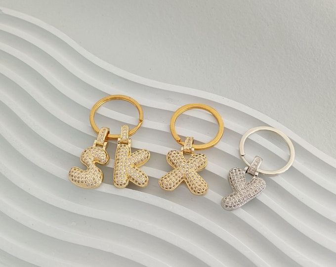 Personalized Initial Name Keychain Custom Initial Keychain Personalized ...