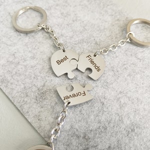 Custom Heart Puzzle Keychain, Personalized Family Keychain, Puzzle ...