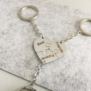 Custom Heart Puzzle Keychain, Personalized Family Keychain, Puzzle ...