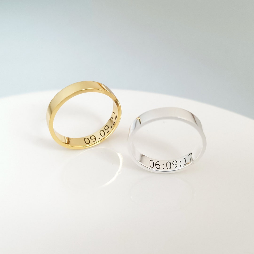 Personalised Couple Ring,couples Matching Promise Ring,custom Engraved ...