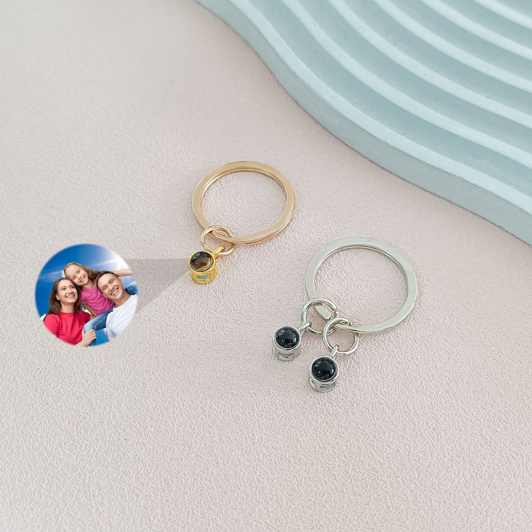 Photo Projection Keychain, Personalized Photo Keychain for Him, Custom ...