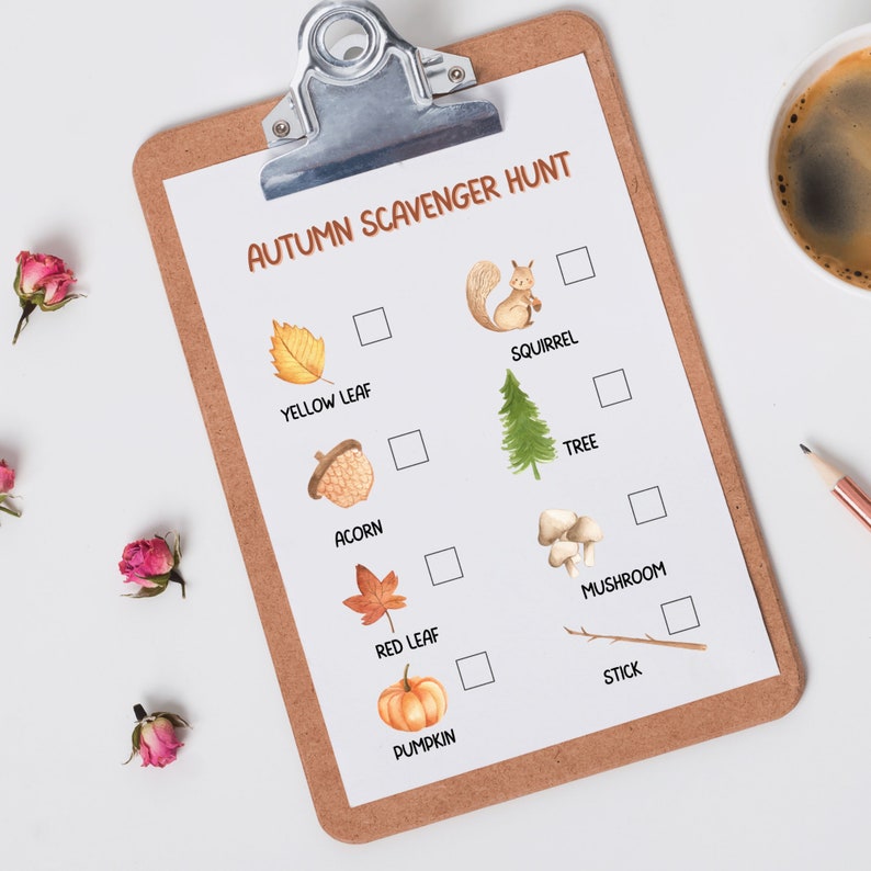 Autumn Scavenger Hunt, Outdoor Activity, Homeschool, Thanksgiving Game ...