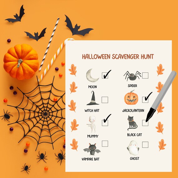 Halloween Scavenger Hunt Halloween Activity Halloween - Etsy
