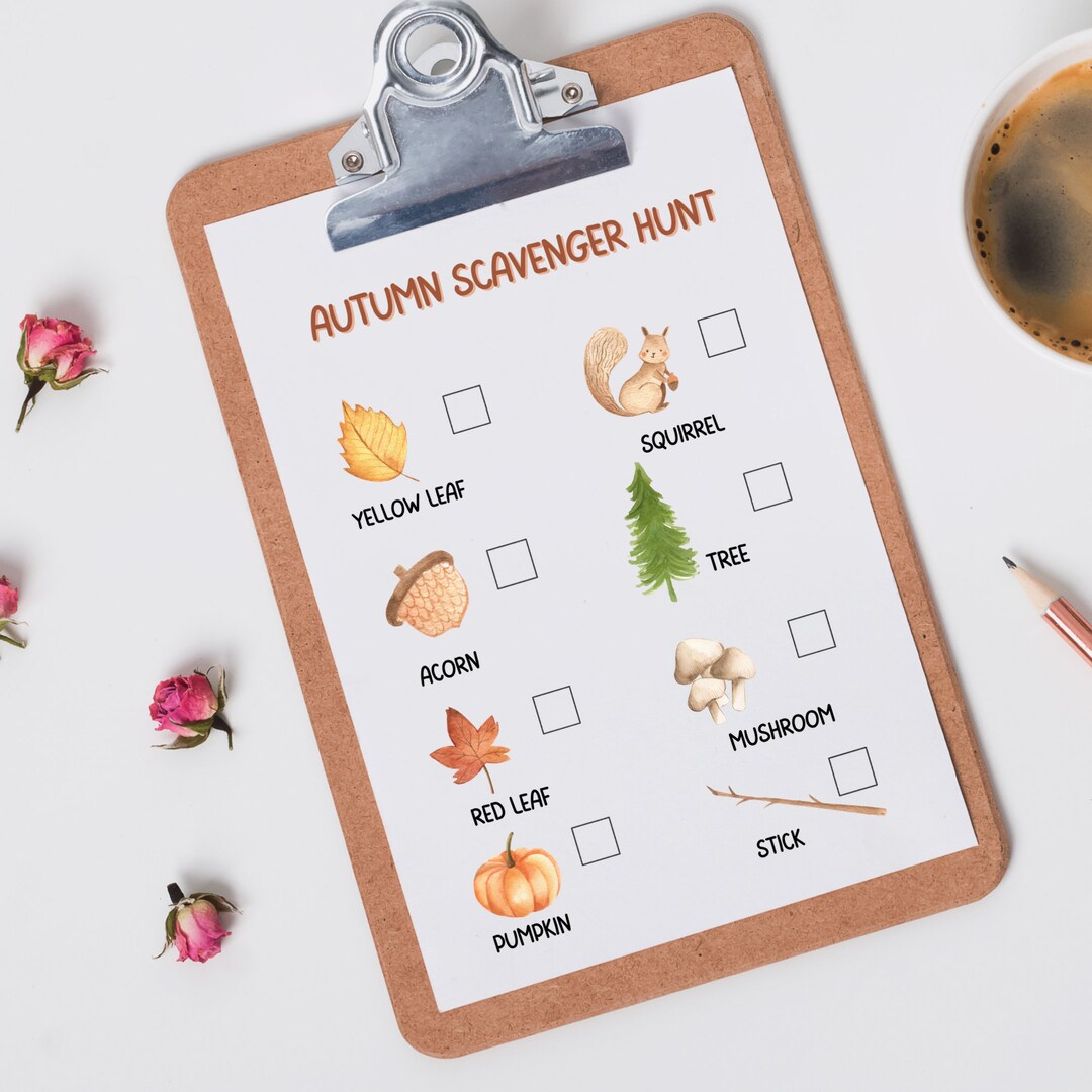 Autumn Scavenger Hunt, Outdoor Activity, Homeschool, Thanksgiving Game ...