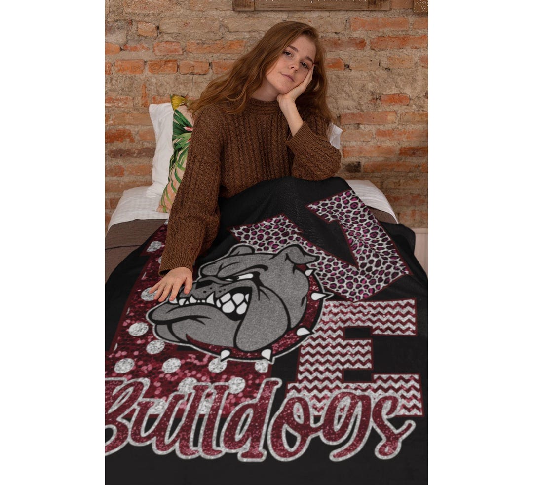 School Spirit Blanket, Bulldog Blanket,sports Blanket,cozy Blanket ...