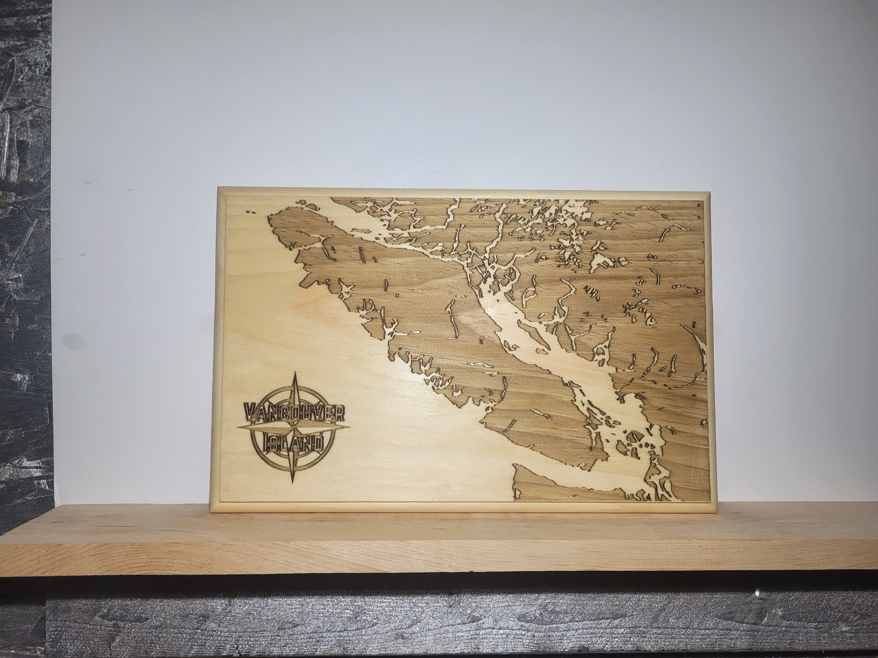Laser Engraved Wood Map of Vancouver Island 14 X 9 Inches - Etsy