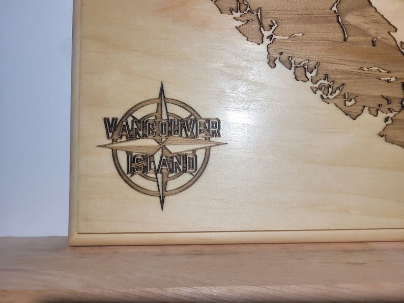 Laser Engraved Wood Map of Vancouver Island 14 X 9 Inches - Etsy