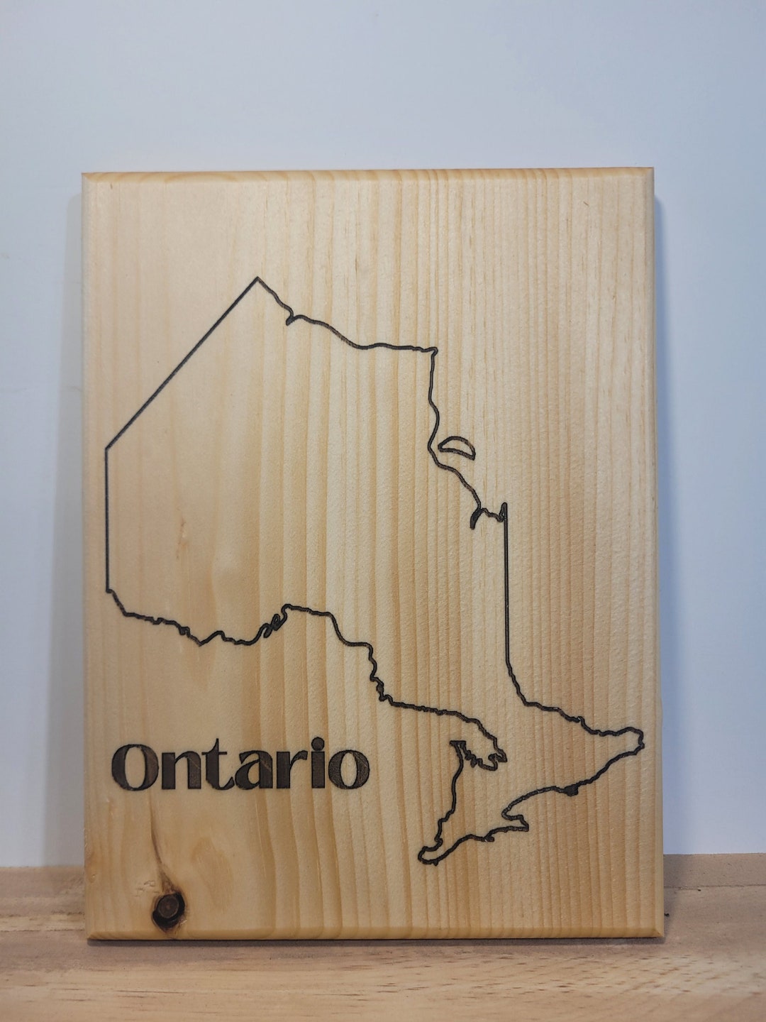 Laser Engraved Pine Map of Ontario, 7.5 X 10 Inch Simple Provincial ...