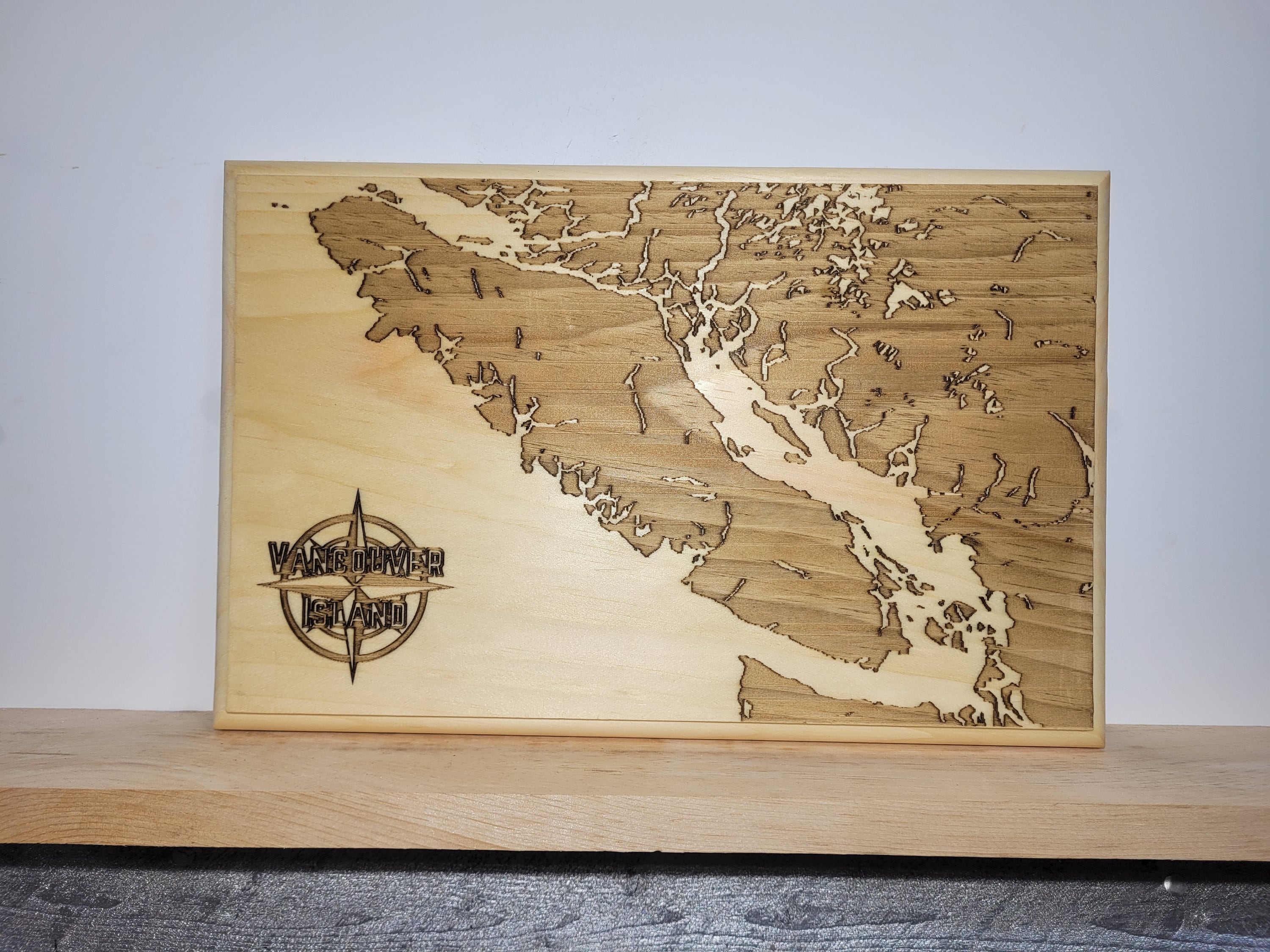 Laser Engraved Wood Map of Vancouver Island 14 X 9 Inches - Etsy