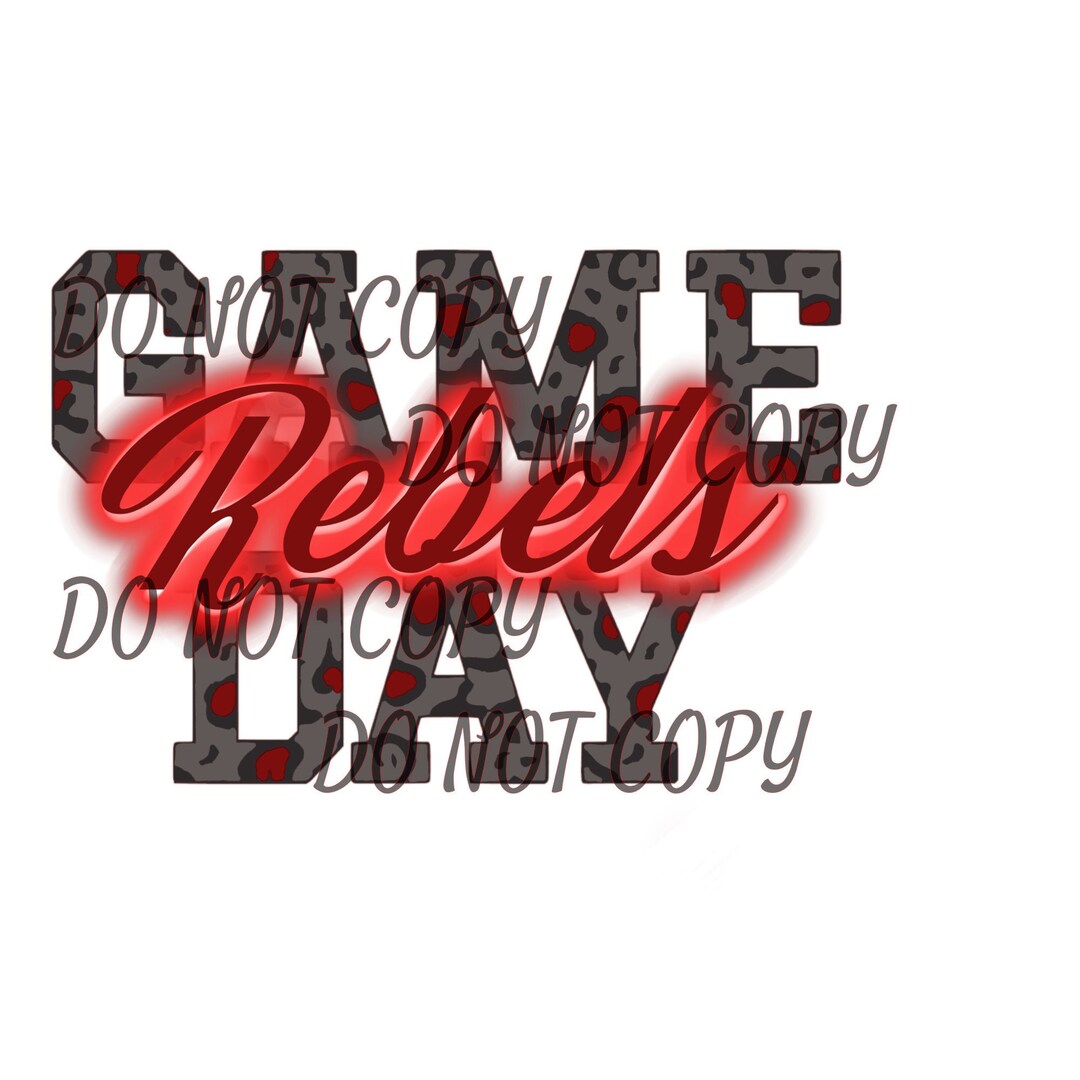 GAME DAY REBELS Football Png Image, Football Leopard Letter Design ...