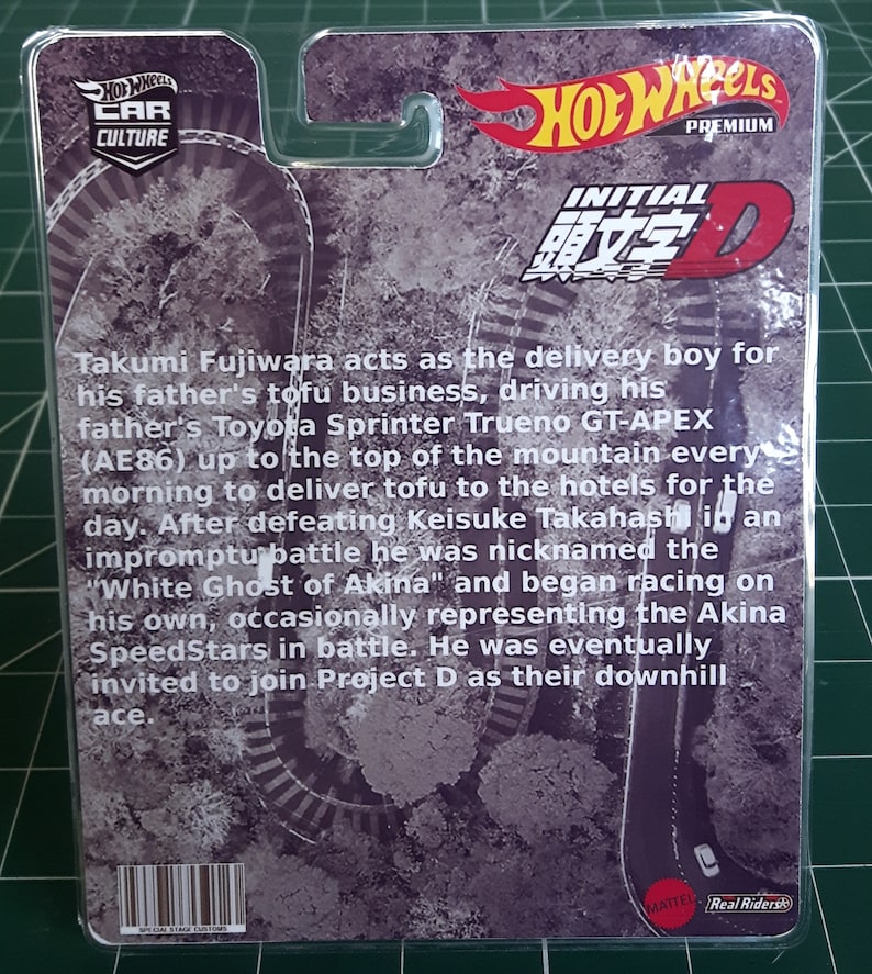 Initial D Takumi Fujiwara Toyota AE86 Carded Hot Wheels Custom Car - Etsy