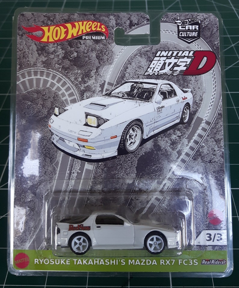 Initial D Ryosuke Takahasi's Mazda RX7 FC3S Carded Hot Wheels Custom ...