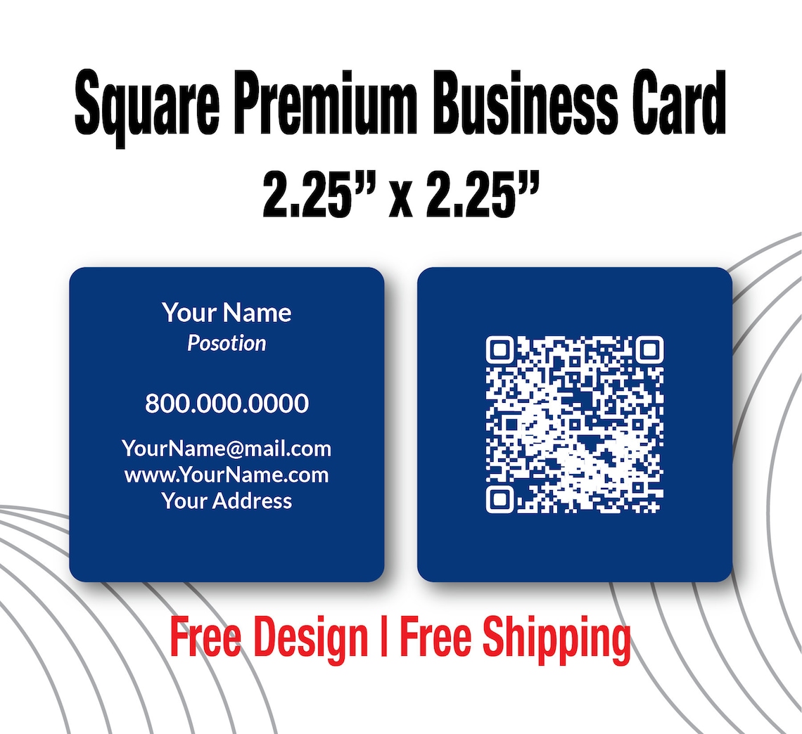 Square Premium Minimalist Business Card With QR Code - Etsy