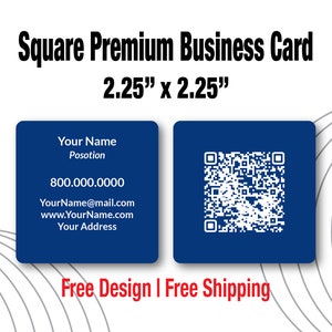 Square Premium Minimalist Business Card With QR Code - Etsy