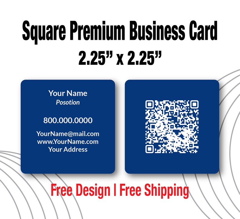 Square Premium Minimalist Business Card With QR Code - Etsy