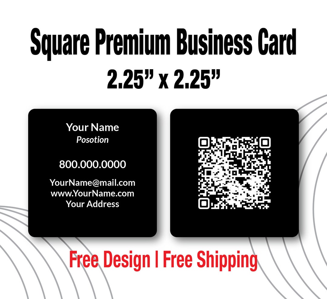 Square Premium Minimalist Business Card With QR Code - Etsy