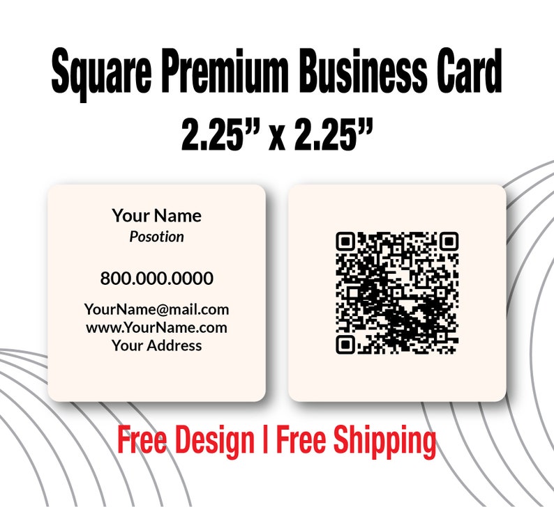 Square Premium Minimalist Business Card With QR Code - Etsy