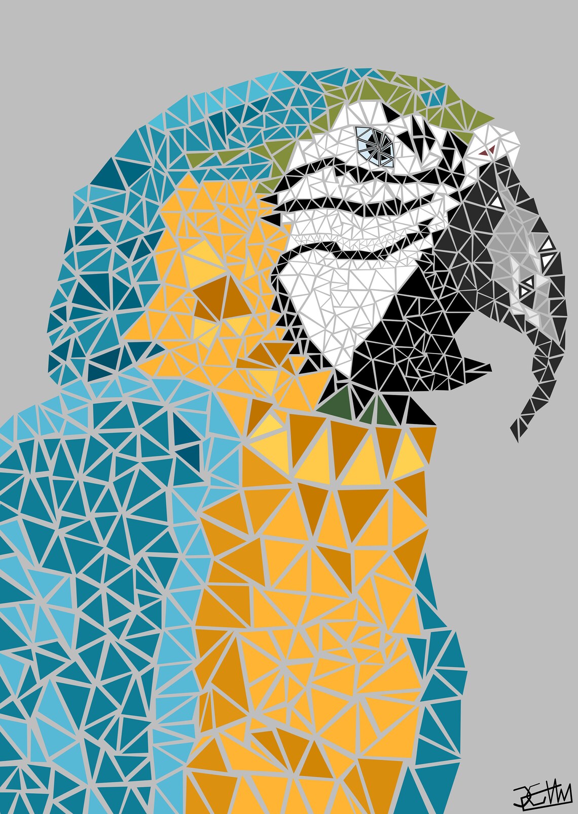 Parrot A4 Mosaic Art Print. - Etsy