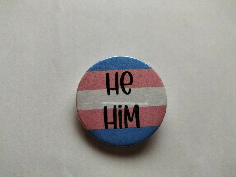 Trans Pronoun Supporter Badges Keyring Magnet Mirror Pride Flag Lgbtq ...