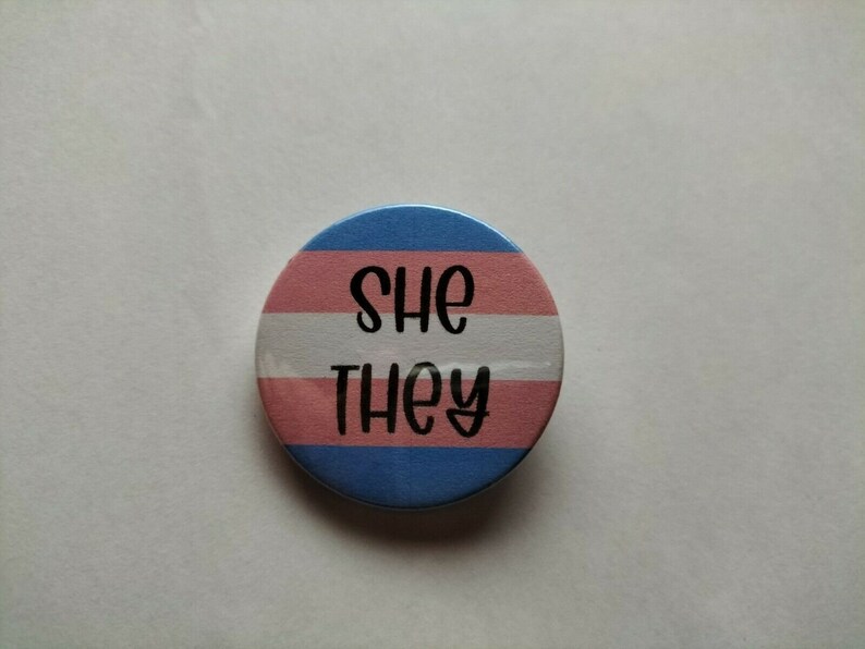 Trans Pronoun Supporter Badges Keyring Magnet Mirror Pride Flag Lgbtq ...