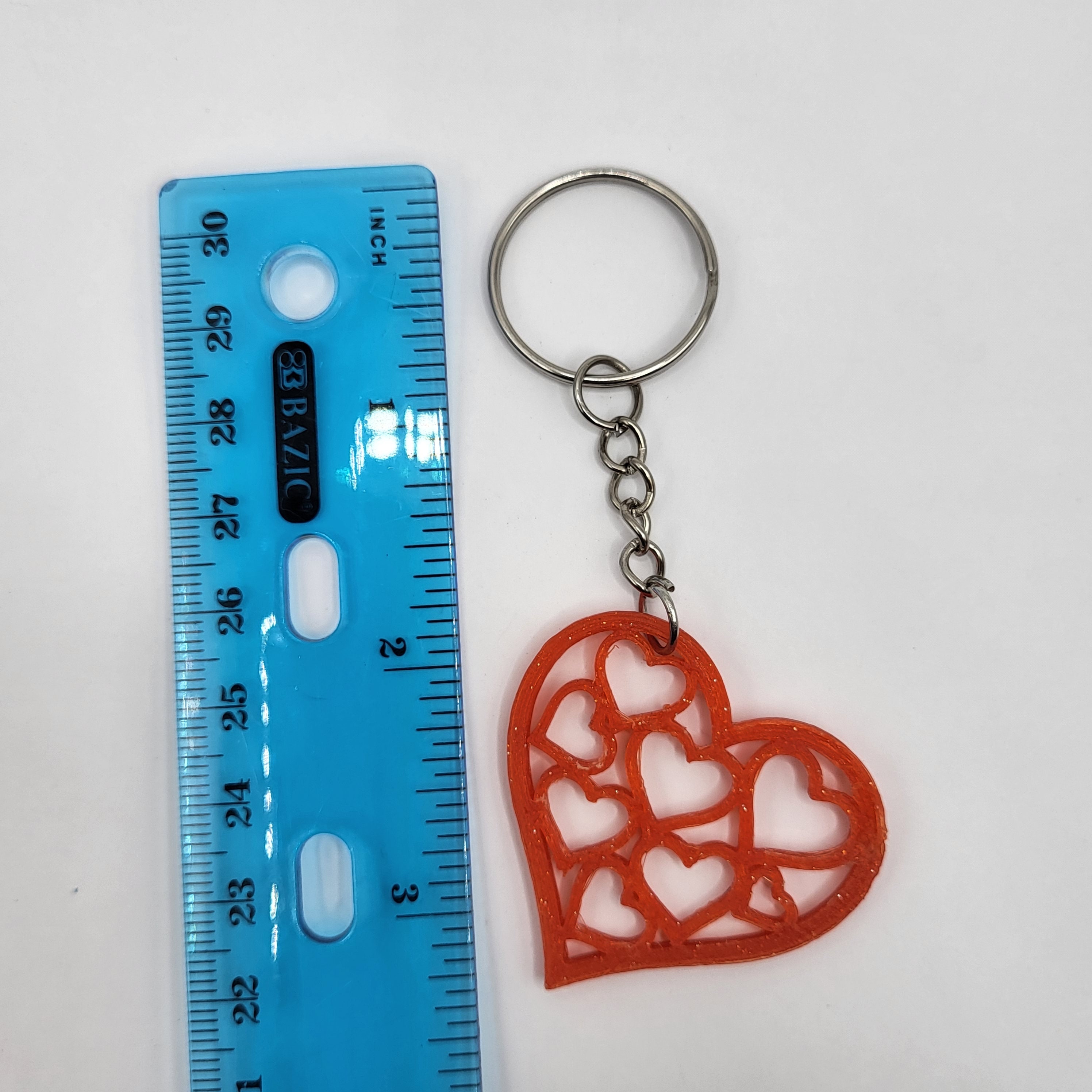 Heart Keychain, 3D Printed Heart, Valentines Day Keychain - Etsy