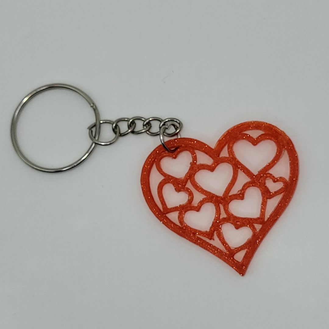 Heart Keychain, 3D Printed Heart, Valentines Day Keychain - Etsy