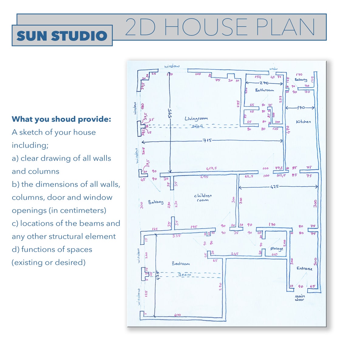Custom 2D House Plan - House Renovation Plan - House Furniture Plan - Etsy