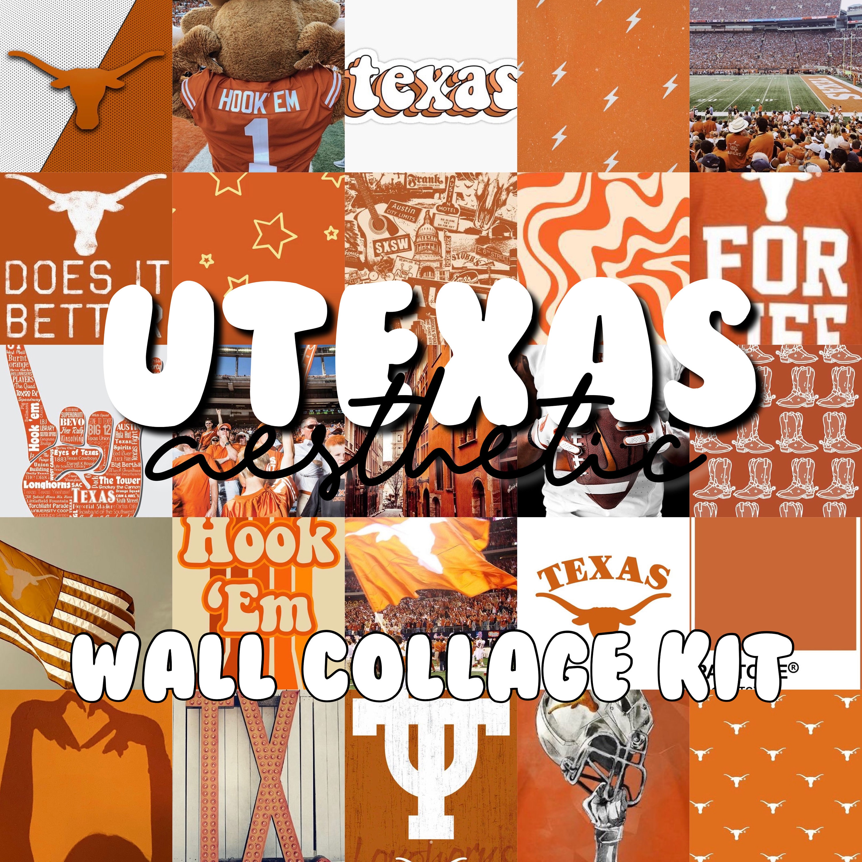 University of Texas 50 Pcs Wall Collage Kit - Etsy