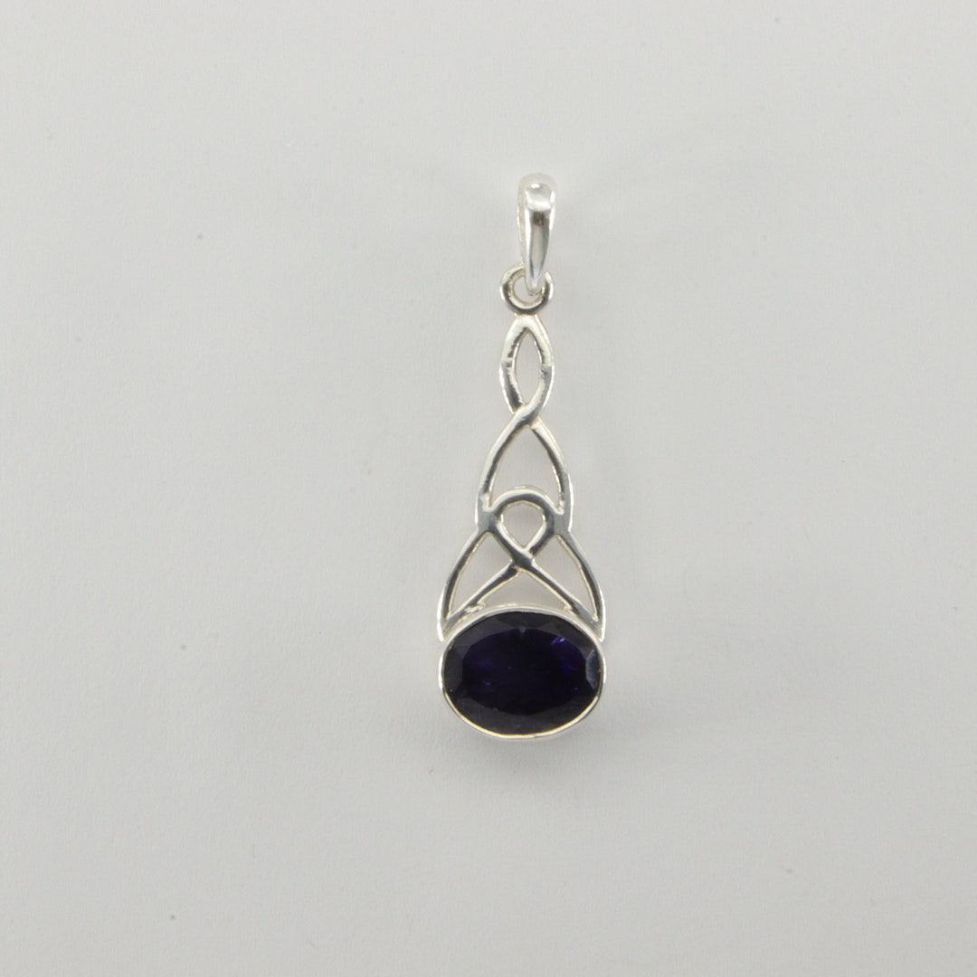 Sterling Silver Facetted Blue Iolite Celtic Pendant 925 Sterling Silver ...