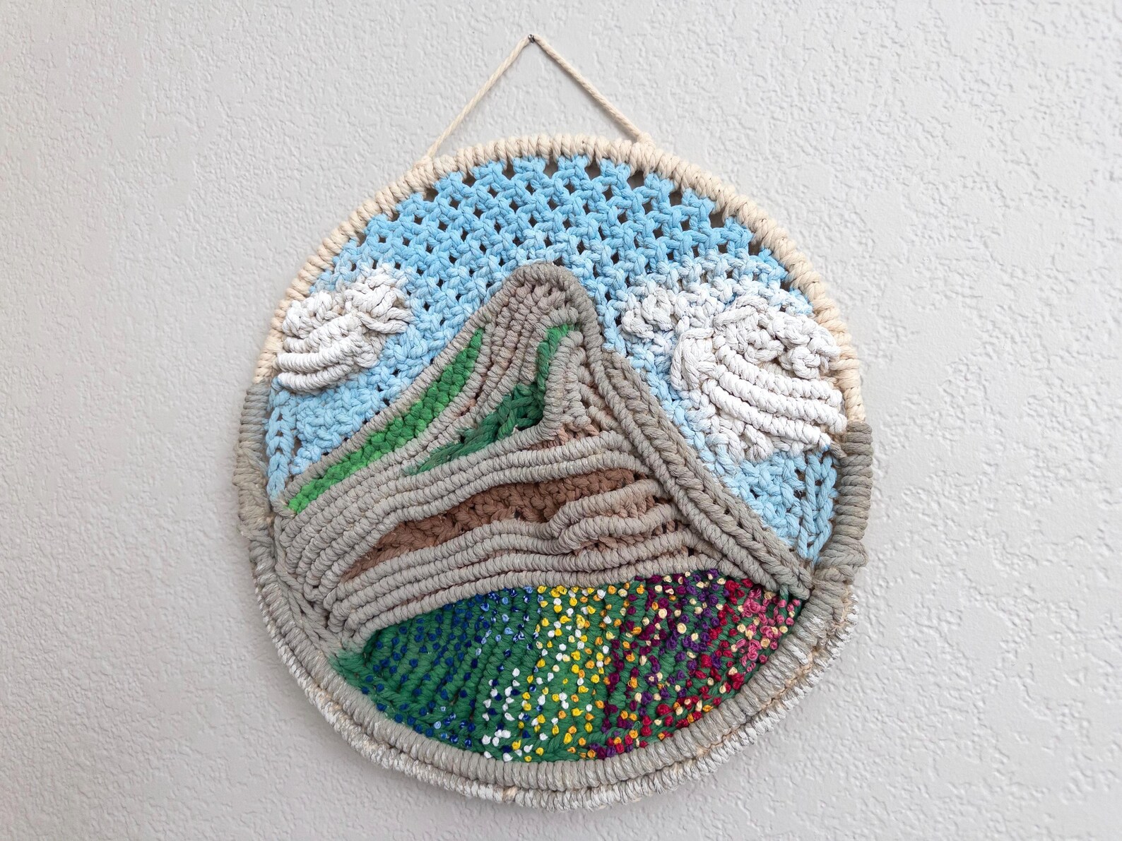 Mountain Theme Macrame Wall Hanging, Nature Theme Nursery Decoration ...