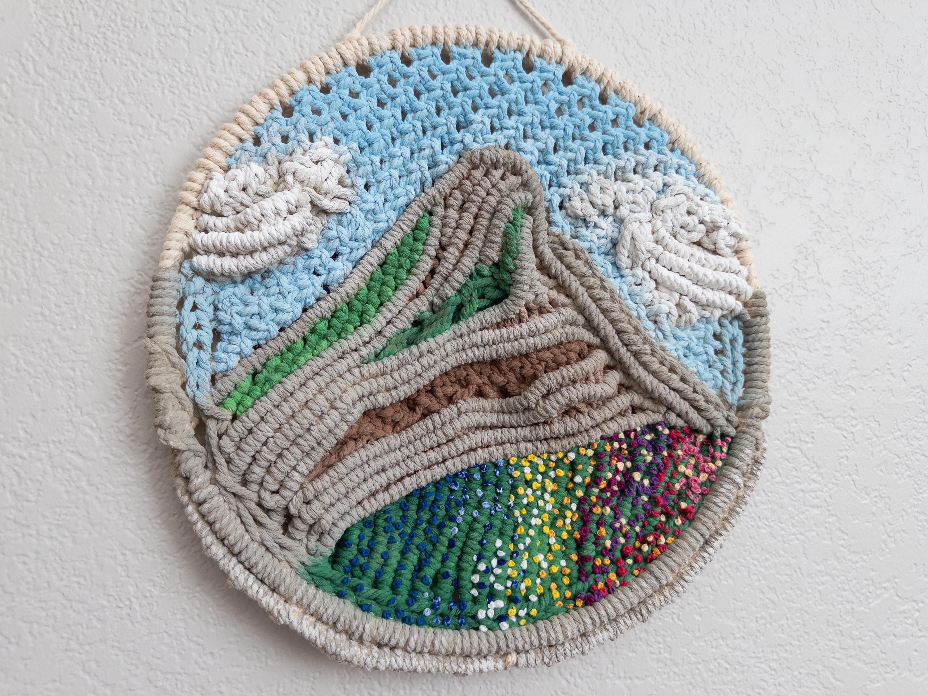 Mountain Theme Macrame Wall Hanging, Nature Theme Nursery Decoration ...