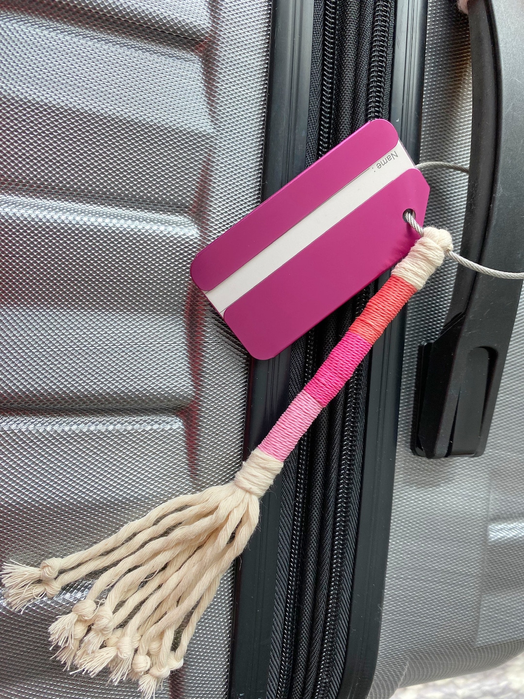 Luggage Identifier With Macrame Bag Charm - Etsy