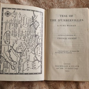 Tess of the D'urbervilles by Thomas Hardy 1954 Edition Rare Vintage ...