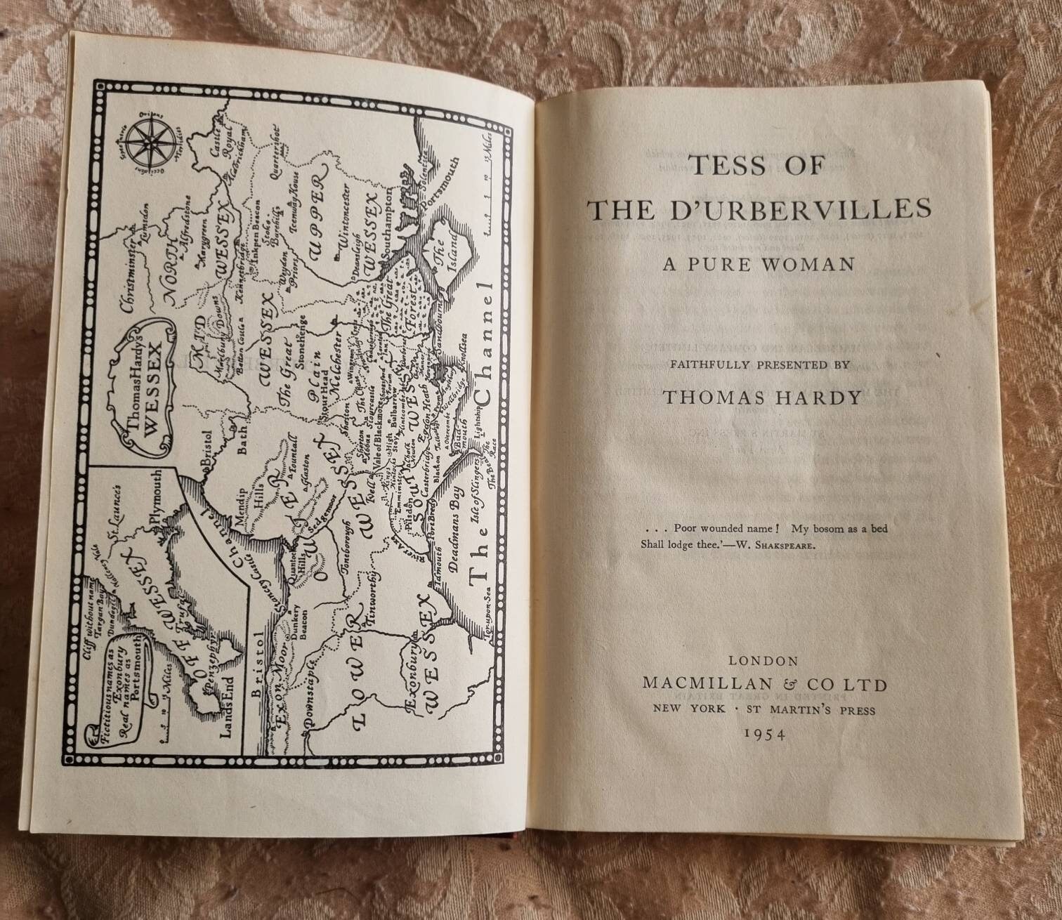 Tess of the D'urbervilles by Thomas Hardy 1954 Edition Rare Vintage ...