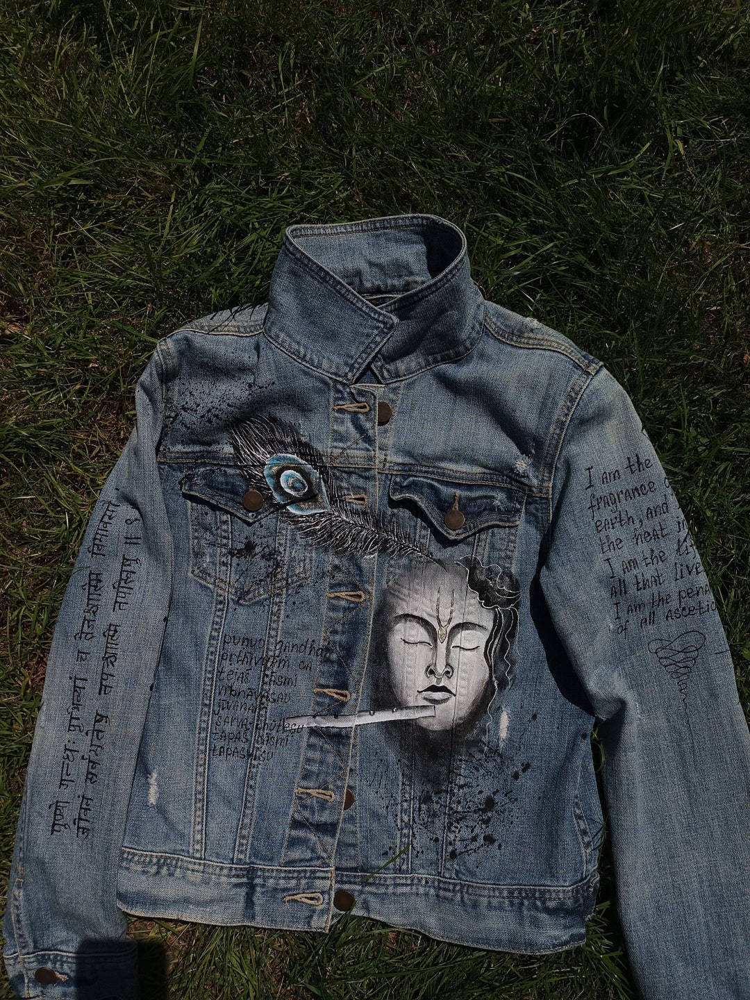 Painted Denim Jacket | Hand Painted | Best Gift | Customized Jacket ...