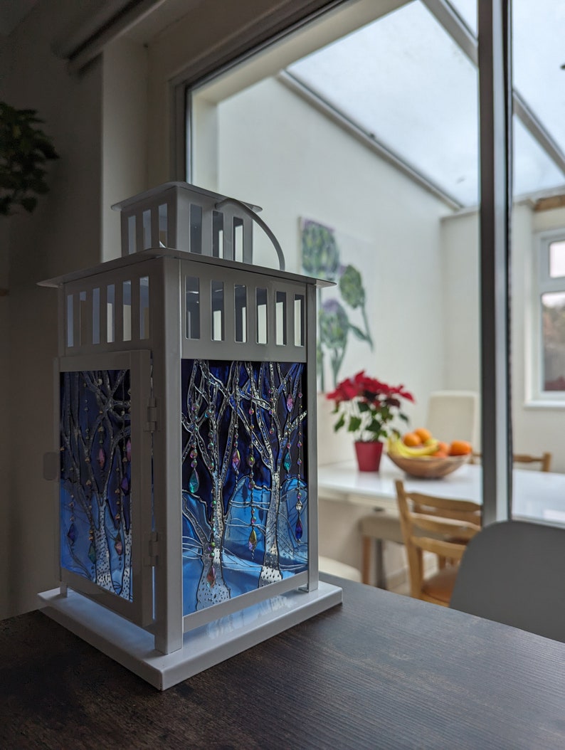 Lantern Hand Painted Stained Glass Painting Christmas Decor - Etsy Lantern Hand Painted Stained Glass Painting Christmas Decor - Etsy