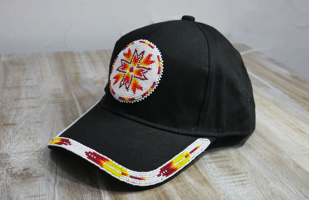 Native American Beaded Cap | Beaded Baseball Cap| Beaded Hat | Beaded ...
