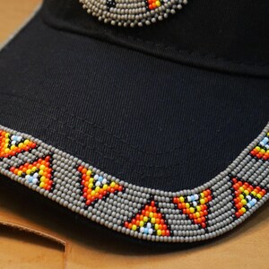 Native American Beaded Cap | Beaded Baseball Cap| Beaded Hat | Beaded ...