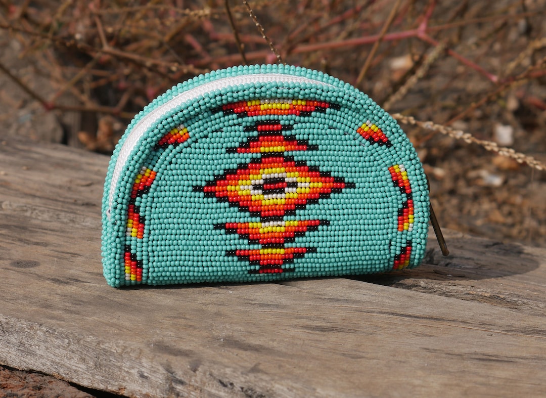 Native American Style Beaded Coin Purse,change Purse for Women,zippered ...