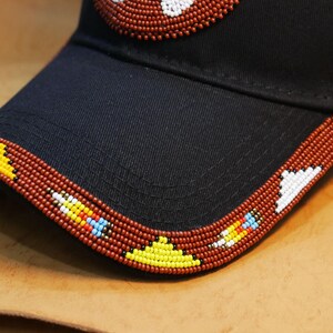 Native American Beaded Cap | Beaded Baseball Cap| Beaded Hat | Beaded ...