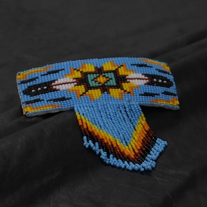 Sky-blue Beaded Hair Clips With Matching Beaded Earrings Native ...