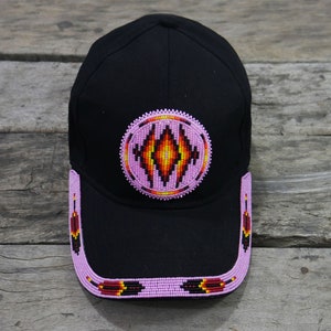 Native American Beaded Cap | Beaded Baseball Cap| Beaded Hat | Beaded ...