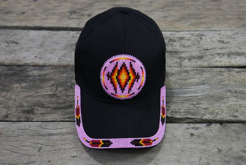 Native American Beaded Cap Beaded Baseball Cap Beaded Hat Beaded ...