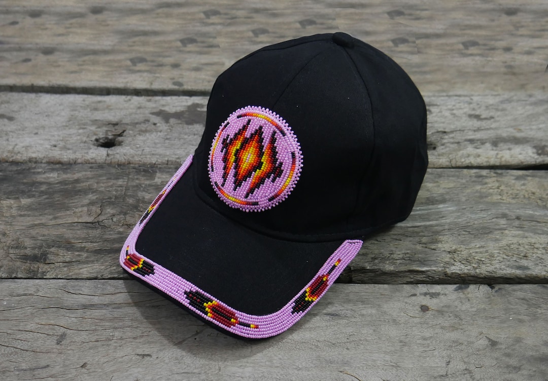 Native American Beaded Cap | Beaded Baseball Cap| Beaded Hat | Beaded ...